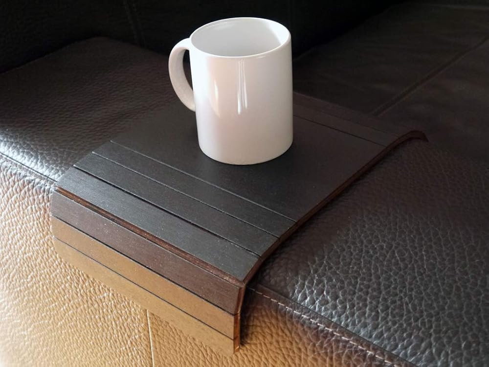 Amazon.com: Wooden sofa armrest table in many colors as black Small ...