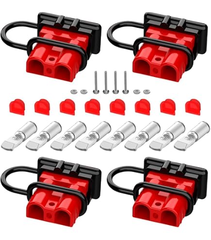 Anderson Connector 2-Pack 50A Battery Quick Connectors - 8AWG Cables ...