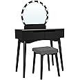 Amazon.com: VASAGLE Vanity Set with 10 Light Bulbs and Touch Switch ...