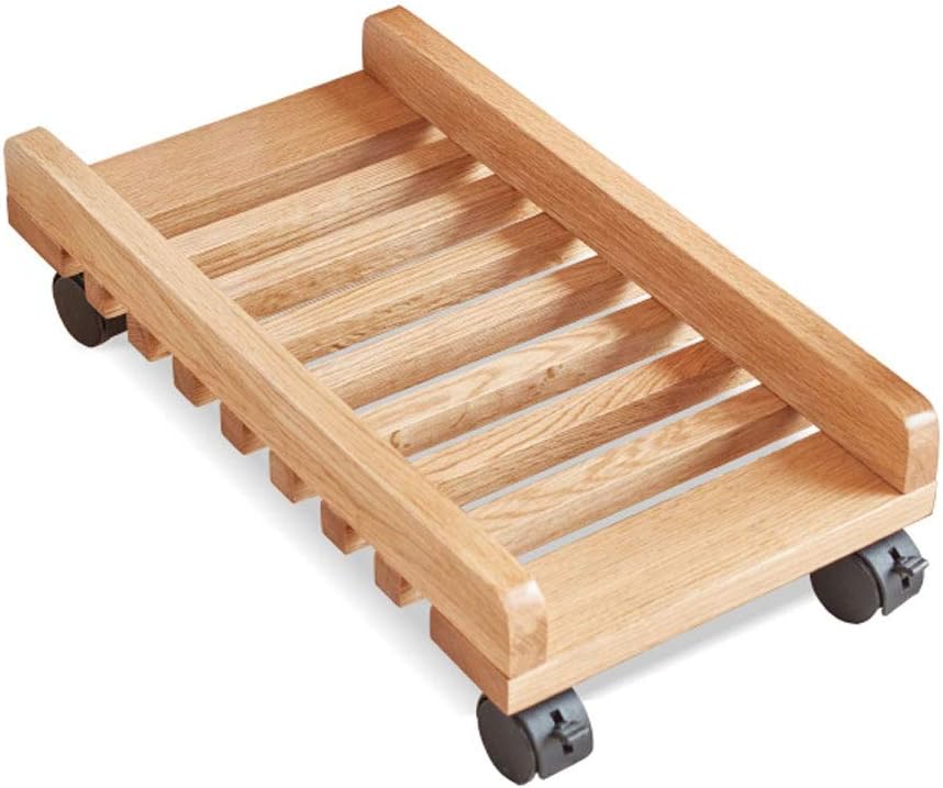 Mobile CPU Stand Pure Solid Wood CPU Stand PC Cart Holder Simple ...