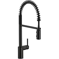 Moen Align Matte Black One-Handle Pre-Rinse Spring Pulldown Kitchen ...