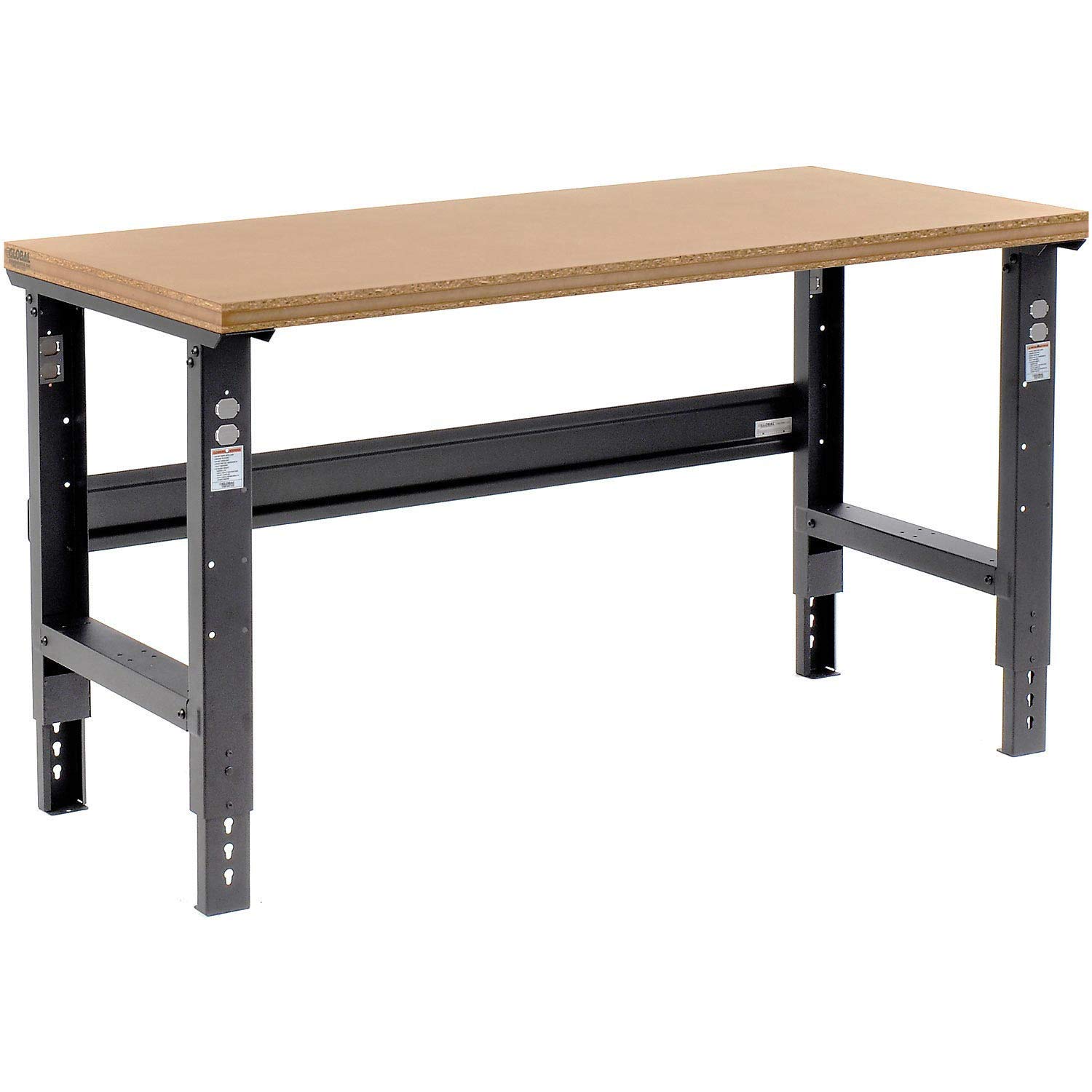 Global Industrial Adjustable Height Workbench C-Channel Leg, 60" W X 36 ...
