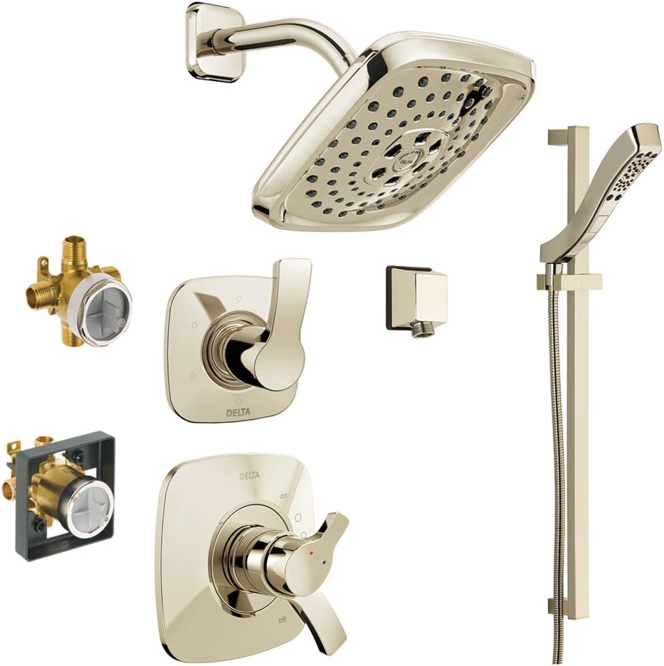 Delta KS17252-DRH51-PN Tesla 17 Series Shower Kit with Slide bar Hand ...