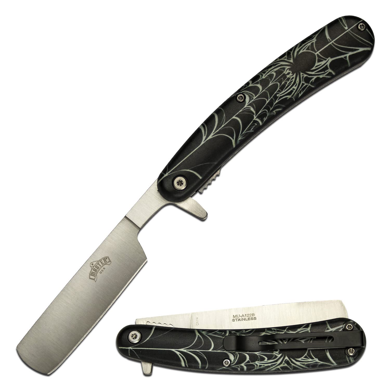 MASTER USA – Spring Assisted Razor Blade Folding Knife – Satin Finish ...
