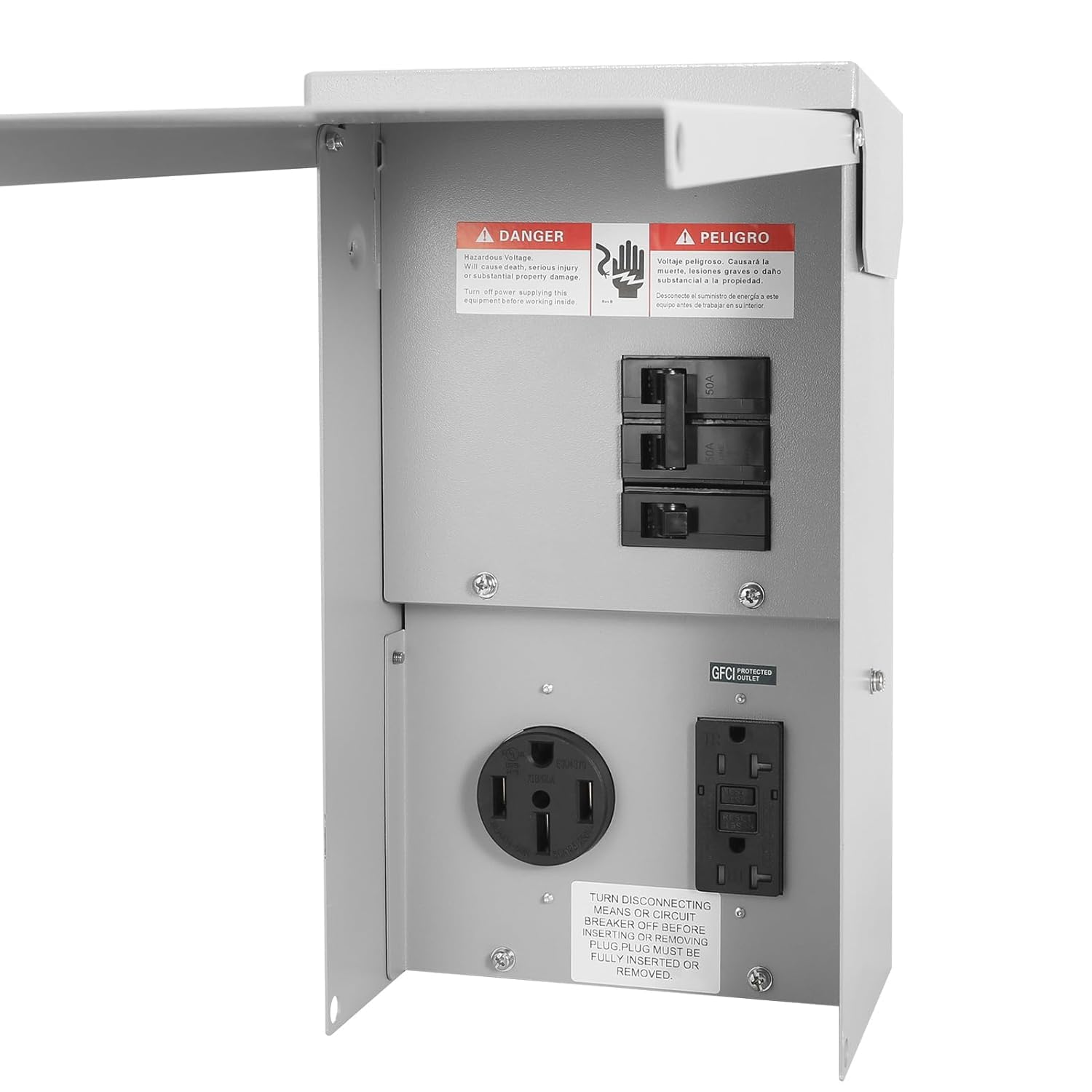 Temporary Electrical Power Outlet Panel Weatherproof RV Receptacle Box ...