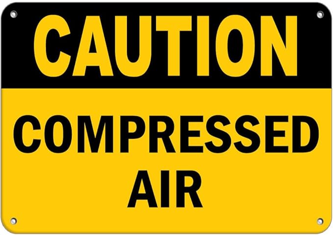 Amazon.com: Caution Compressed Air Hazard Sign Flammable LABEL DECAL ...