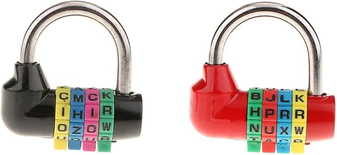 2 Pieces Combination Lock Resettable Padlock 4 Letters for Toolbox ...