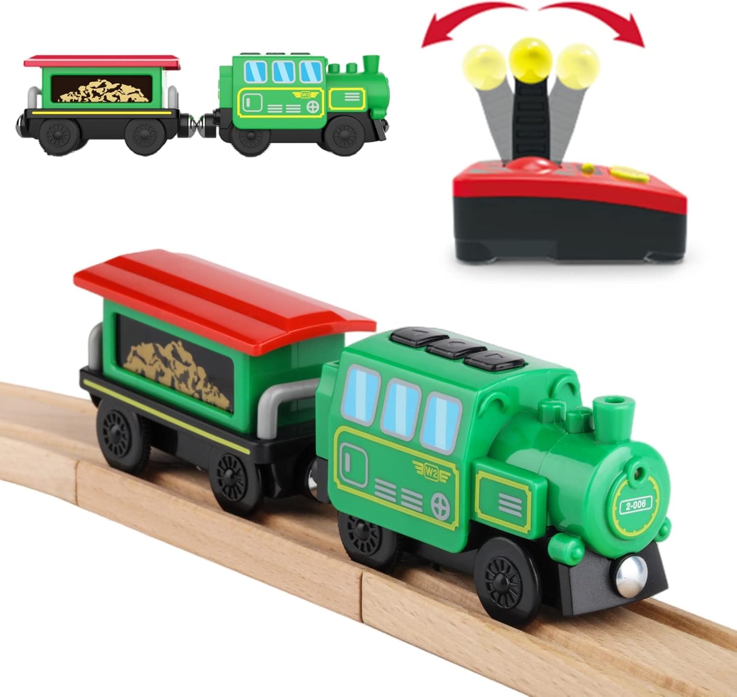Battery Operated Locomotive Train Set for Wooden Train Tracks,Powerful ...