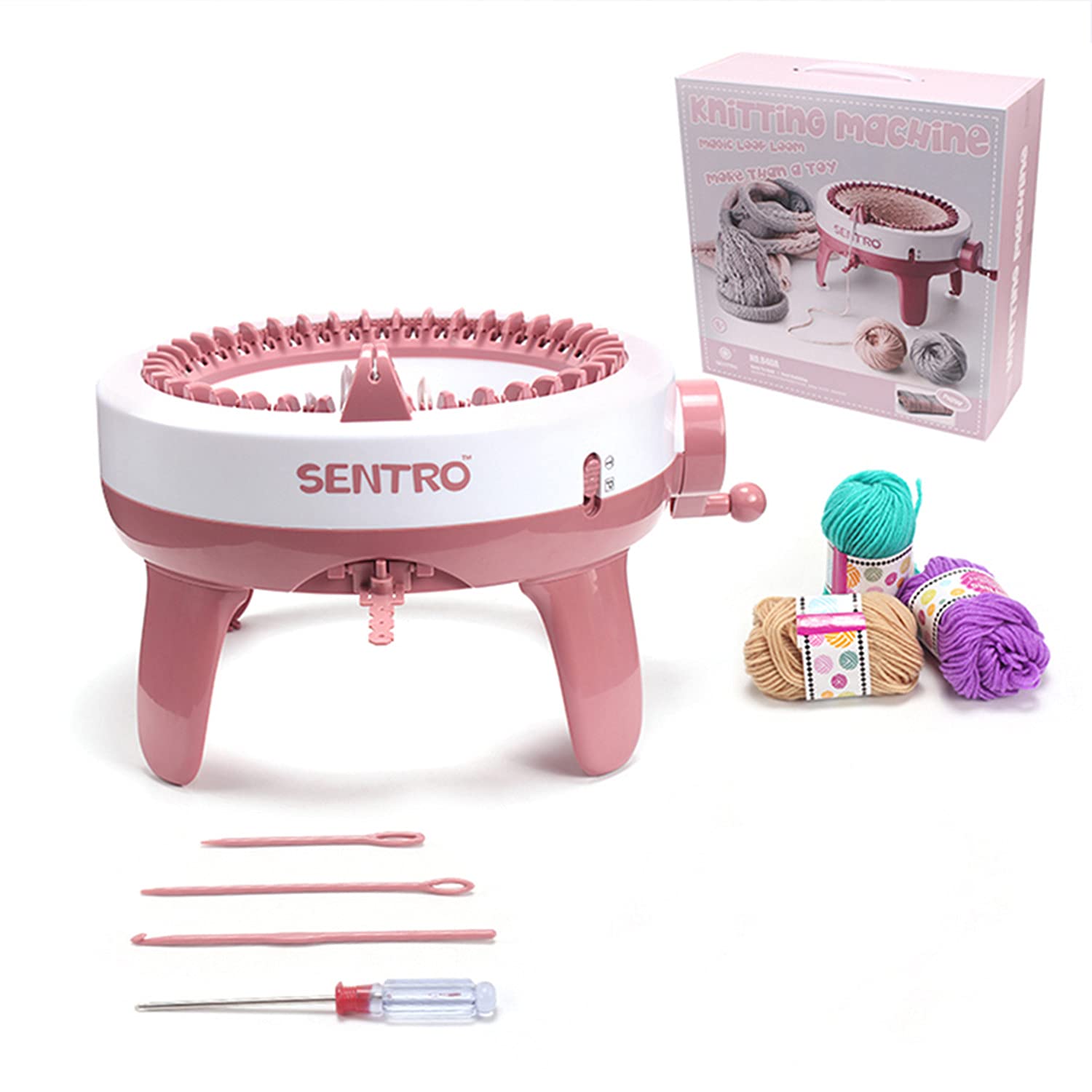 SENTRO Knitting Machine, 40 Needles Smart Weaving Round Loom, Knitting ...