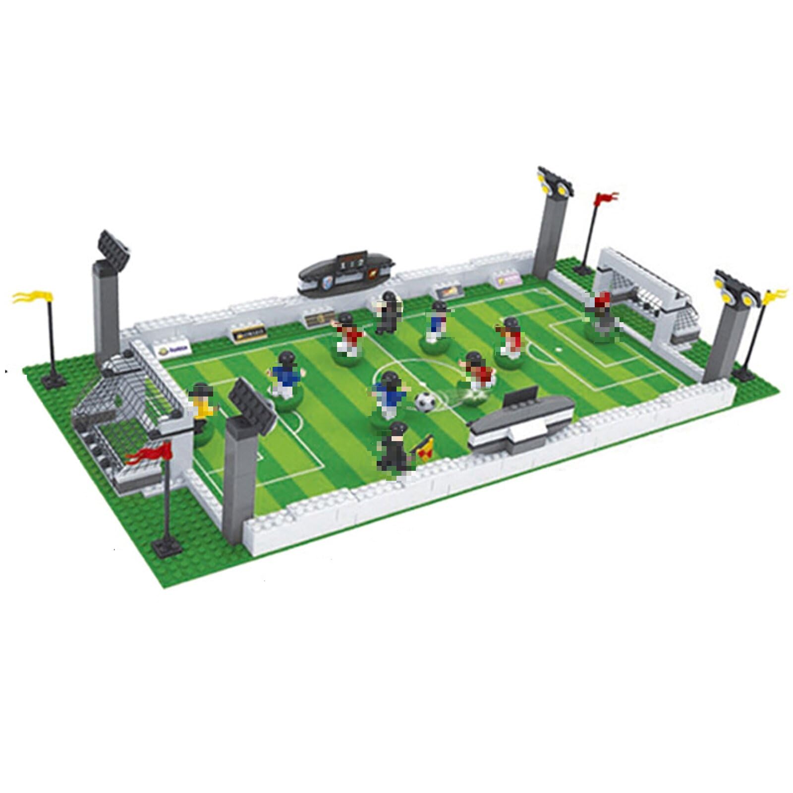 Soccer Field Building Blocks Set, Soccer Game Stadium with Mini ...
