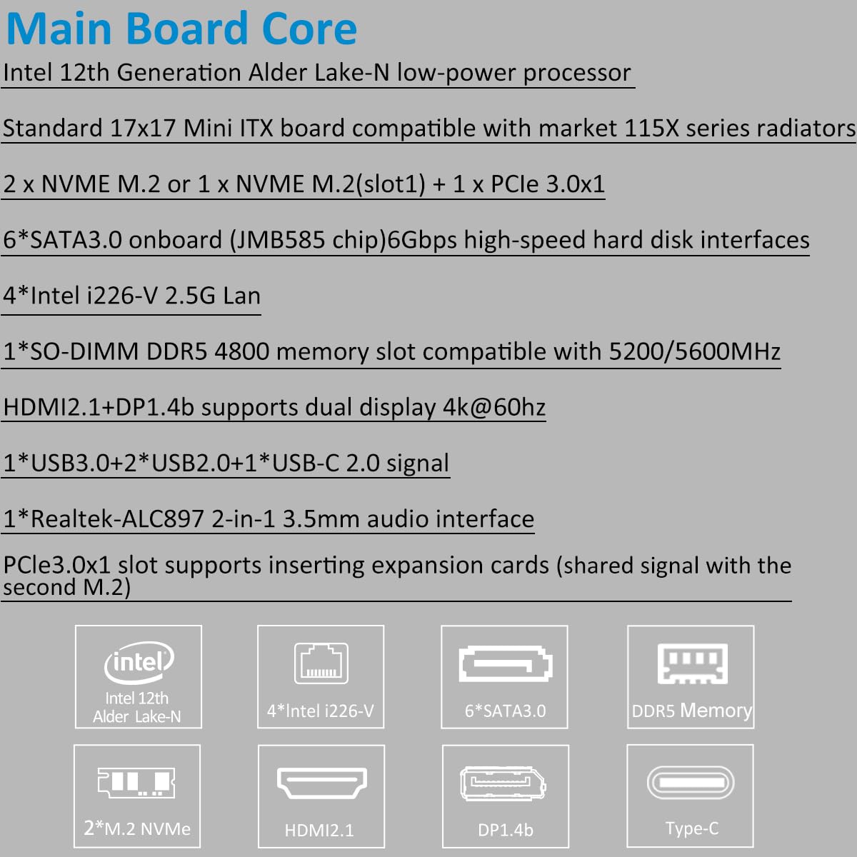 Mua N100 NAS Motherboard, NAS Mainboard, Mini ITX Mainboard mit Intl ...
