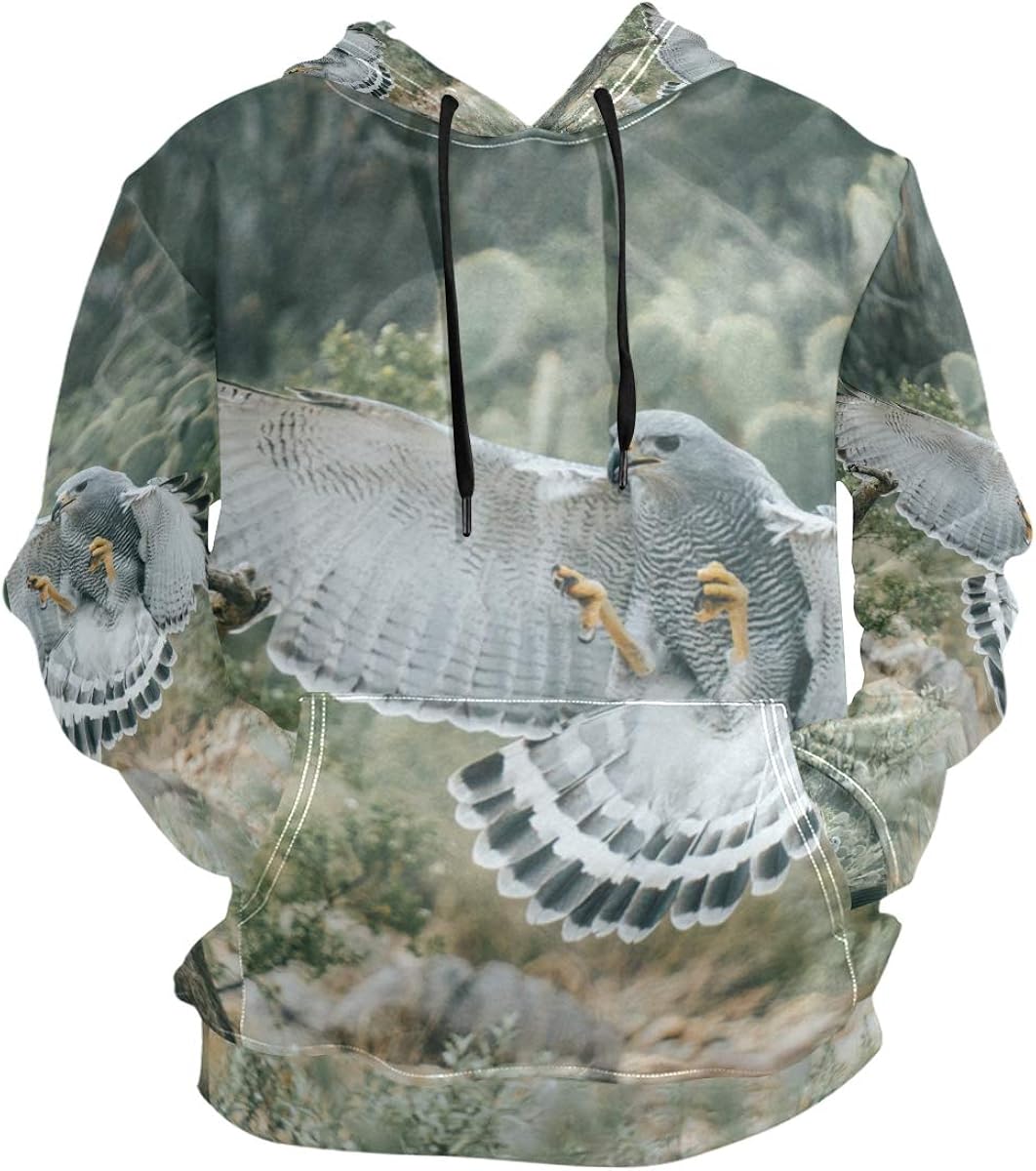 Eagle Bird Hunting Hoodie 3D Sweatshirts Hooded Kangaroo Pocket ...