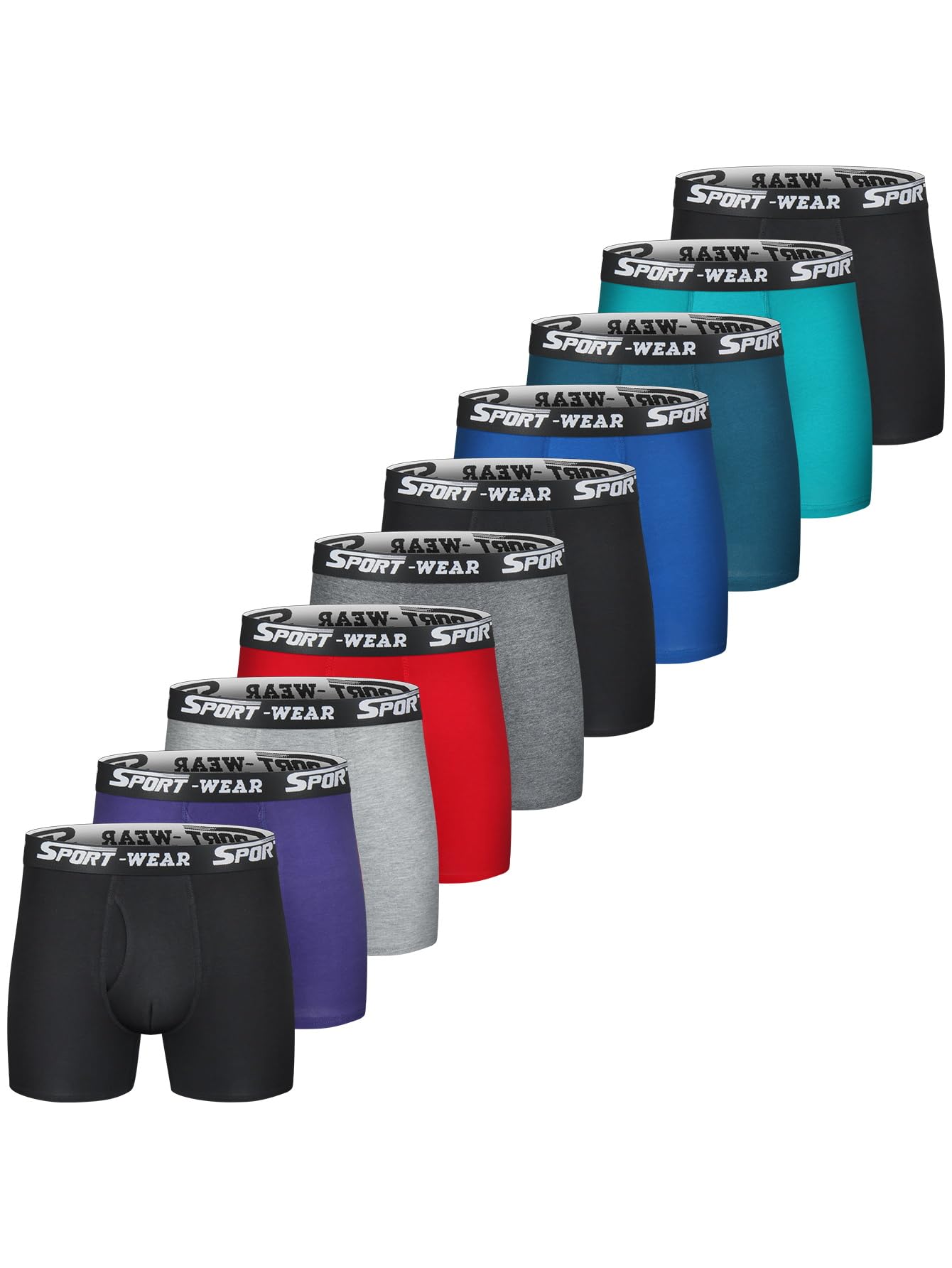 CONKEND Mens Boxer Briefs Cotton Underwear Short Leg Comfy Breathable ...