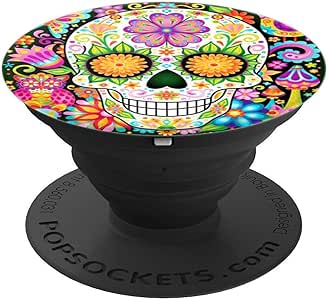 Amazon.com: Cool Sugar Skull Mexican Design Colorful Flower Art on ...