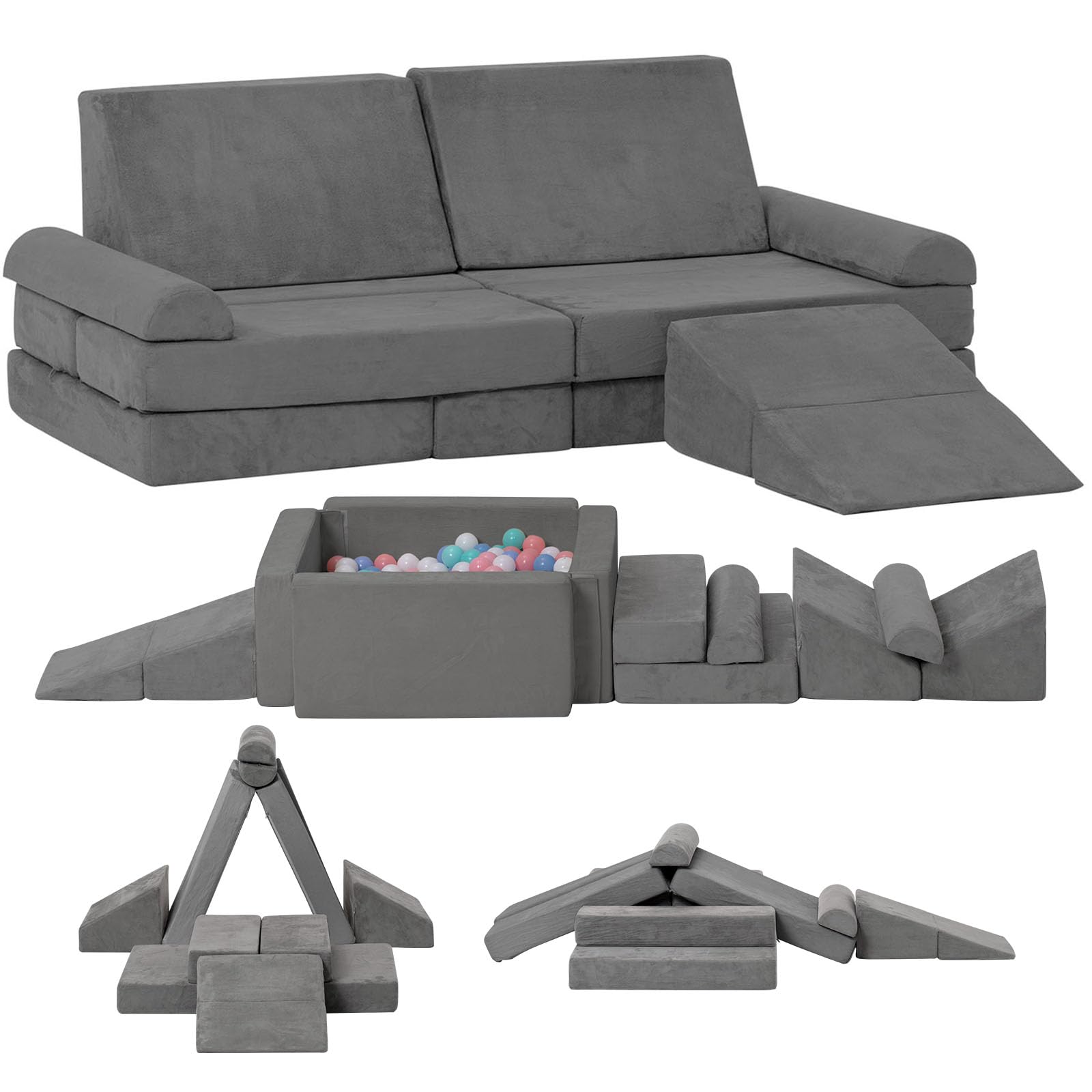 Mua Kids Couch Toddler Couch, Kids Modular Play Couch with Ball Pit ...