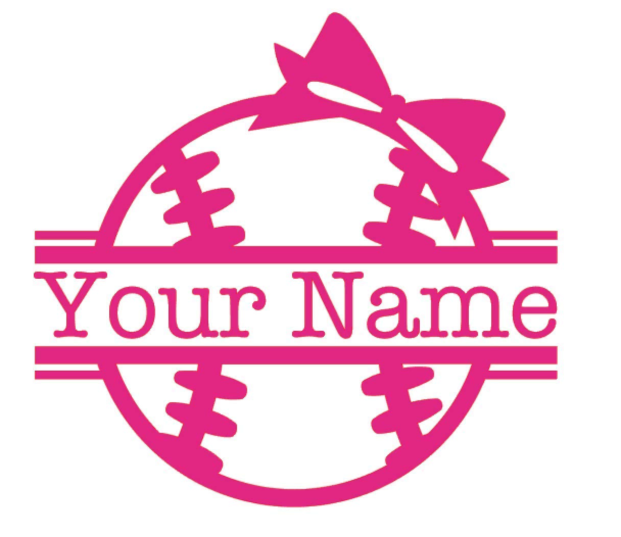Amazon.com: Custom Softball Vinyl Decal - Personalized Name Softball ...
