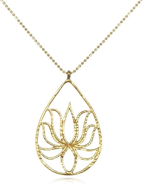 Amazon.com: Gold Teardrop Lotus Chain Necklace: Jewelry