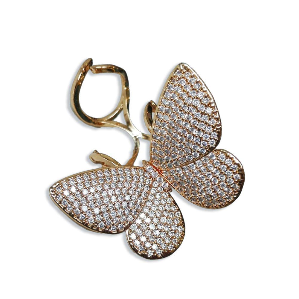 Buy PS CREATION Butterfly Moving Ring Platinum Plated Cubic Zircon ...