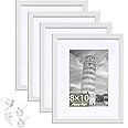 Amazon.com - HappyHapi 8x10 Picture Frame, 4 Pack Photo Frame Display Pictures 5x7 with Mat or ...
