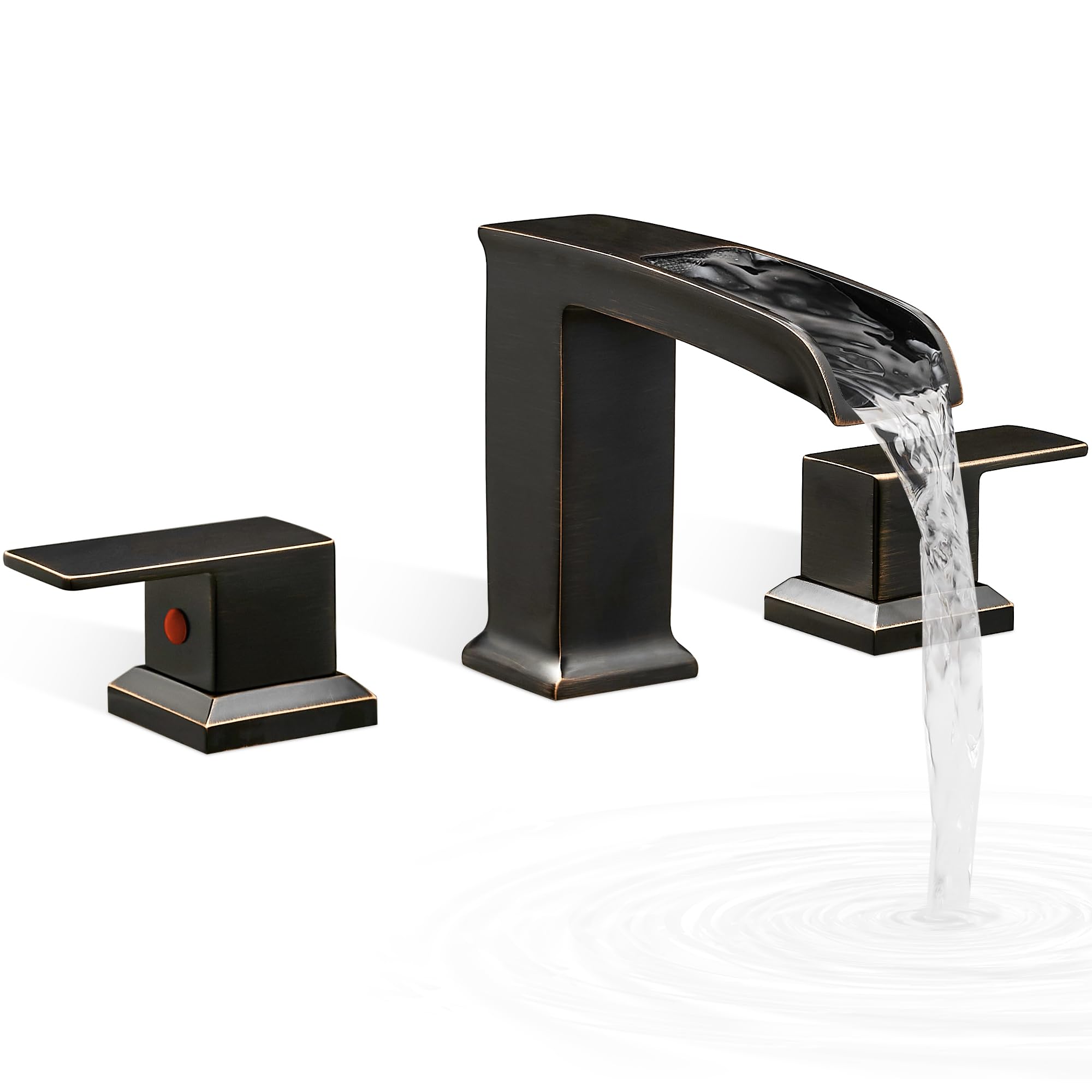 HOIGY Waterfall Tub Faucet Set 3 Hole, Brass Oil Rubbed Bronze Bathtub ...