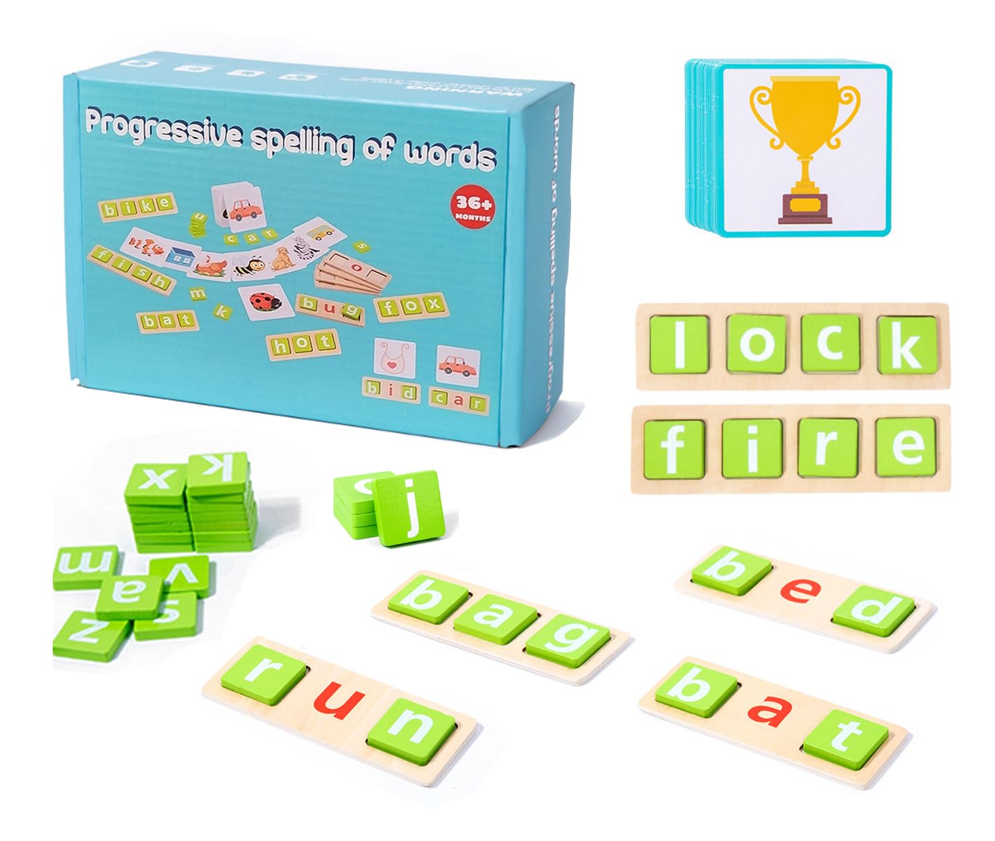 Mua Wooden CVC Word Spelling Games for Kids Ages 3-6, Montessori ...