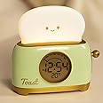 Amazon.com: Aokpsrt Alarm Clock for Kids, Cute Toast Night Light Alarm ...