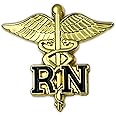 Amazon.com: Registered Nurse Emblem Lapel Pin - Letters on Caduceus Brooch - RN Medical ...