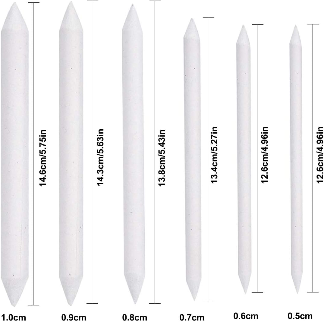 6 Pieces Blending Stump Paper Tortillon Set Double Ended Art Blender ...