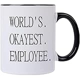 Amazon.com: Funny Mug - World's Okayest Employee - 11 OZ Coffee Mugs ...