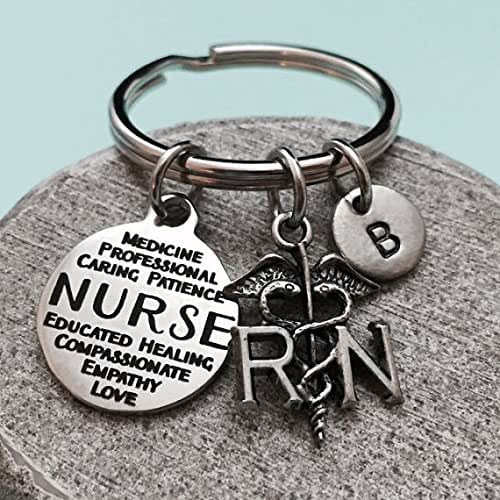 Amazon.com: Nurse keychain, nurse charm, RN keychain, personalized ...