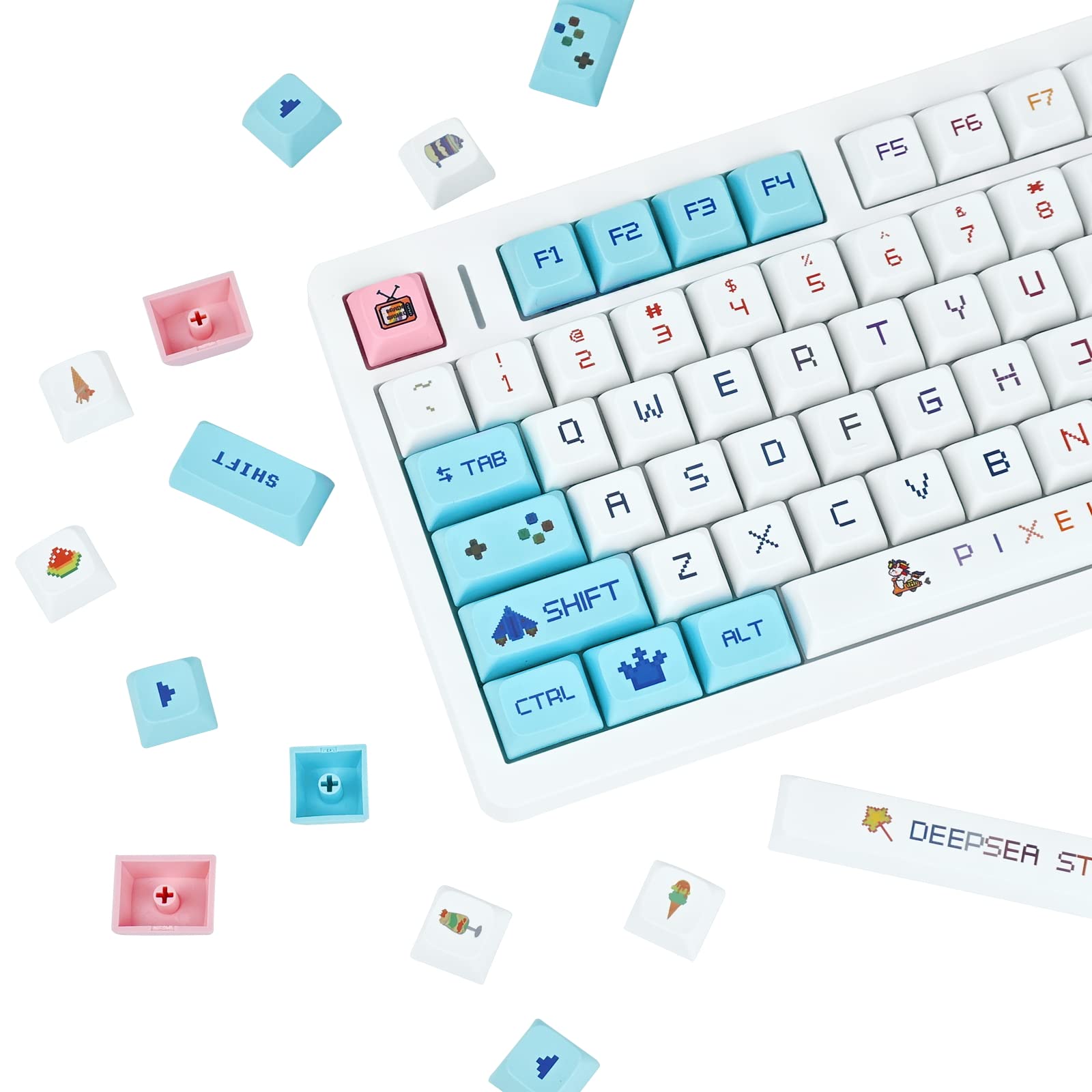 Mua 125 Keys Dye Sub PBT Keycaps Set, Custom XDA Profile Keycaps, Pixel ...