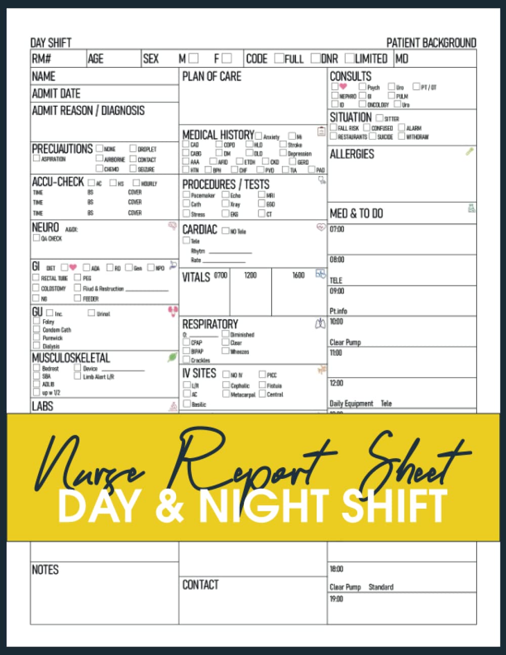 Mua Nursing Report Sheet Notebook for Day and Night Shifts: Efficiently ...