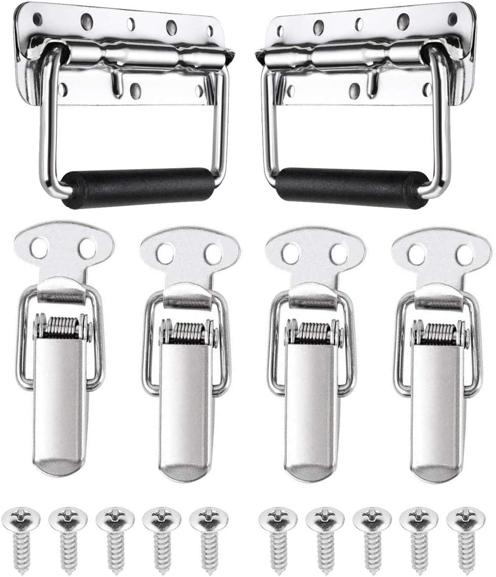 2 Pcs Box handle Spring Loaded Chest Handle and 4Pcs Toggle Latch ...