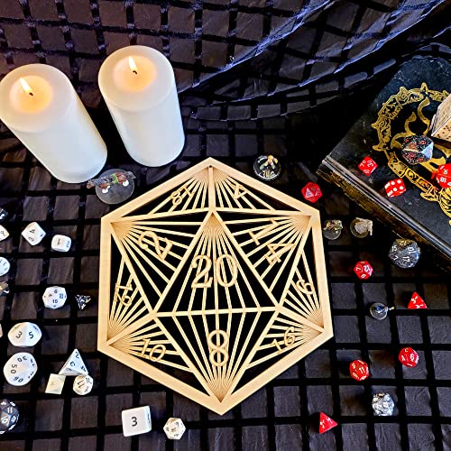 Fourth Level MFG 12" D20 Wood Wall Art, DND Artwork 2D 20-Sided Dungeon ...