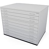 Heavy Duty Traditional Style A1 6 Drawer Plan Chest, Light Grey Wooden ...