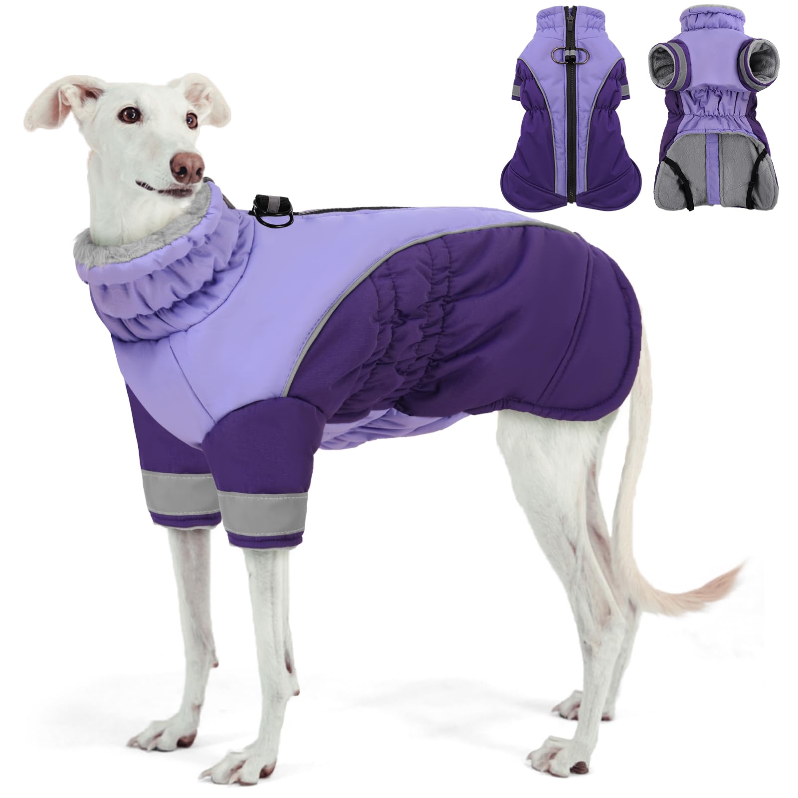 SUNFURA Warm Dog Coats Turtleneck Dog Winter Jacket, Two Legged Fleece ...