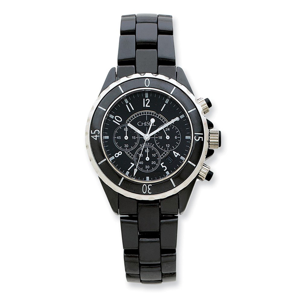 Mens Chisel Black Ceramic and Dial Chronograph Watch: Amazon.co.uk: Watches