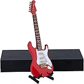 Amazon.com: Dselvgvu Wooden Miniature Guitar with Stand and Case Mini ...