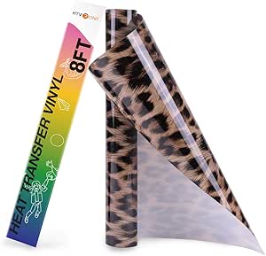 Amazon.com: HTVRONT Heat Transfer Vinyl Roll, 12in x 8ft Leopard HTV ...