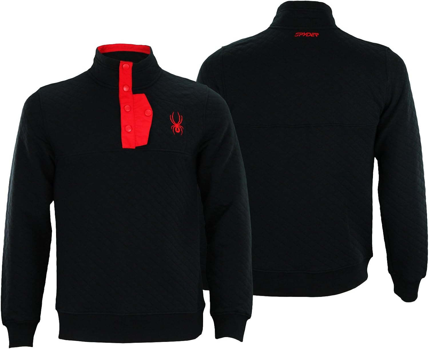 Spyder Men's Quilted Pullover Fleece Sweater, Color Variation: Amazon ...