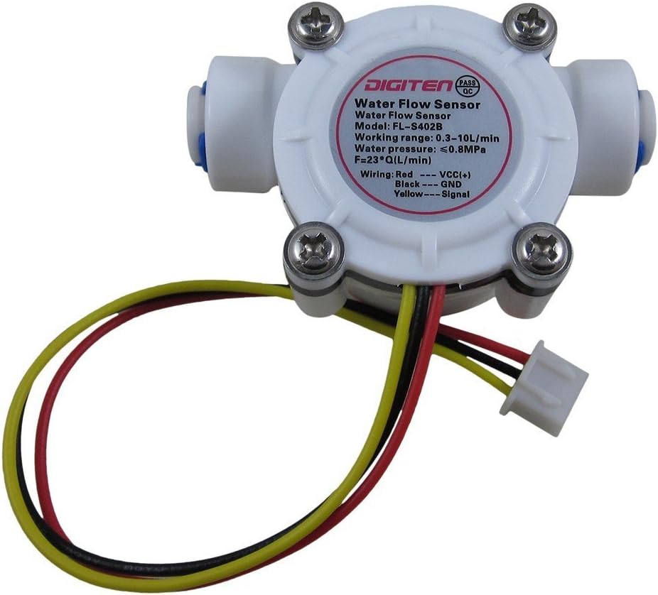 DIGITEN 1/4 Quick Connect 0.3-10L/min Water Hall Effect Flow Sensor ...