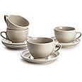 Amazon.com | Sweese 6 Ounce Cappuccino Cups with Saucers, Porcelain ...