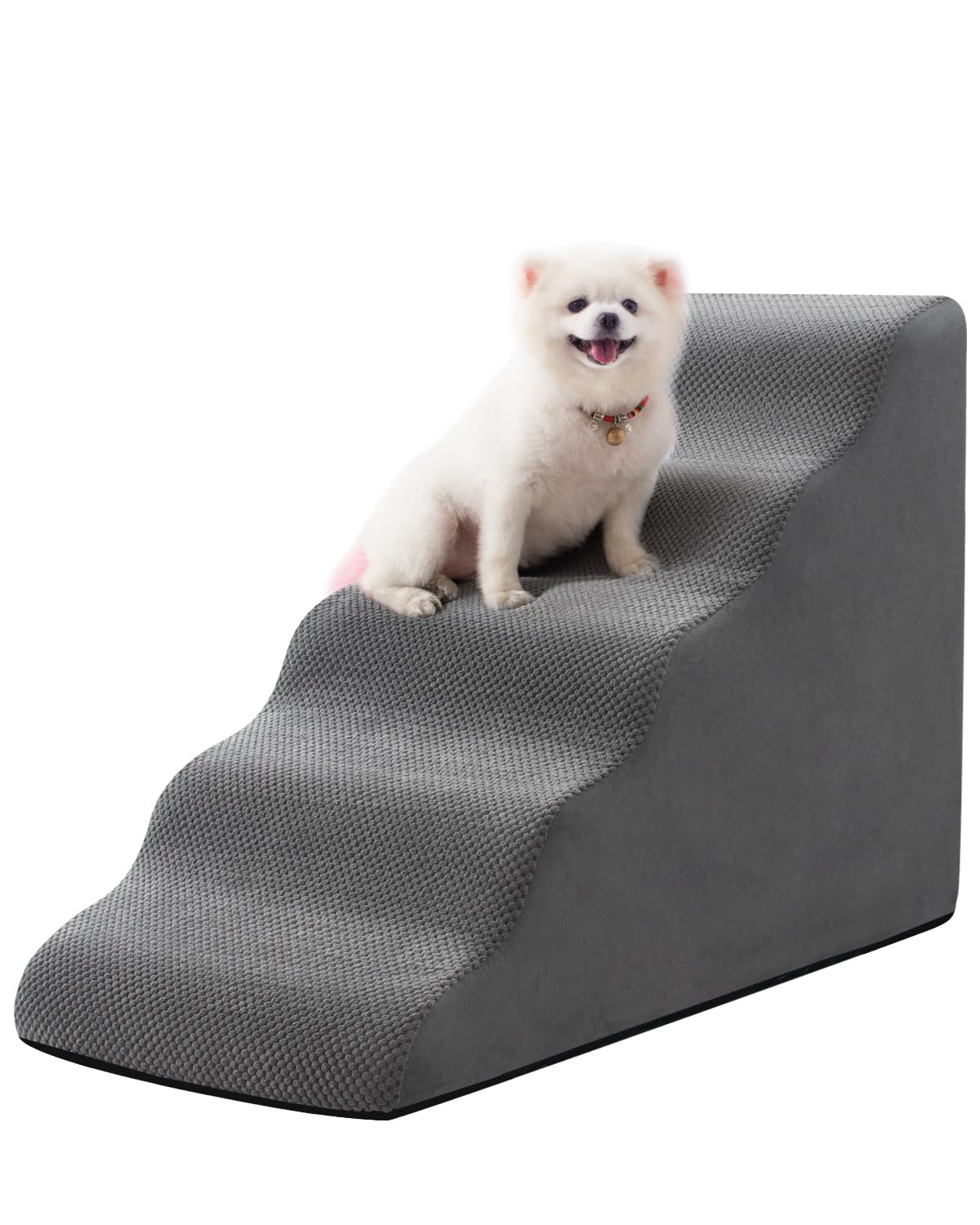 Dog Stairs and Ramp for High Beds 22.4" H, 5-Step Pet Steps for Small ...
