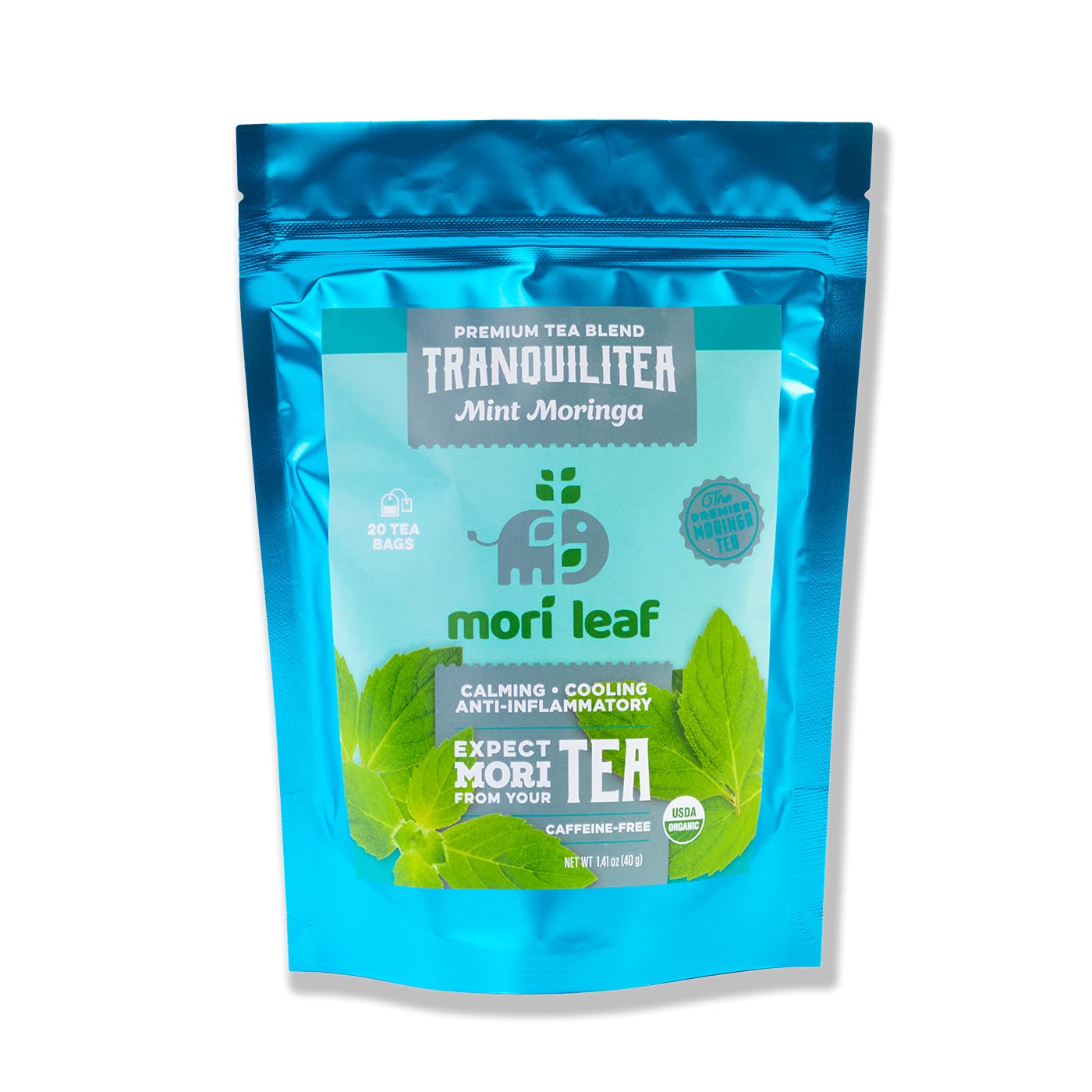 Amazon.com : Mori Leaf - Organic Mint Moringa Tea Bags | 20 ...