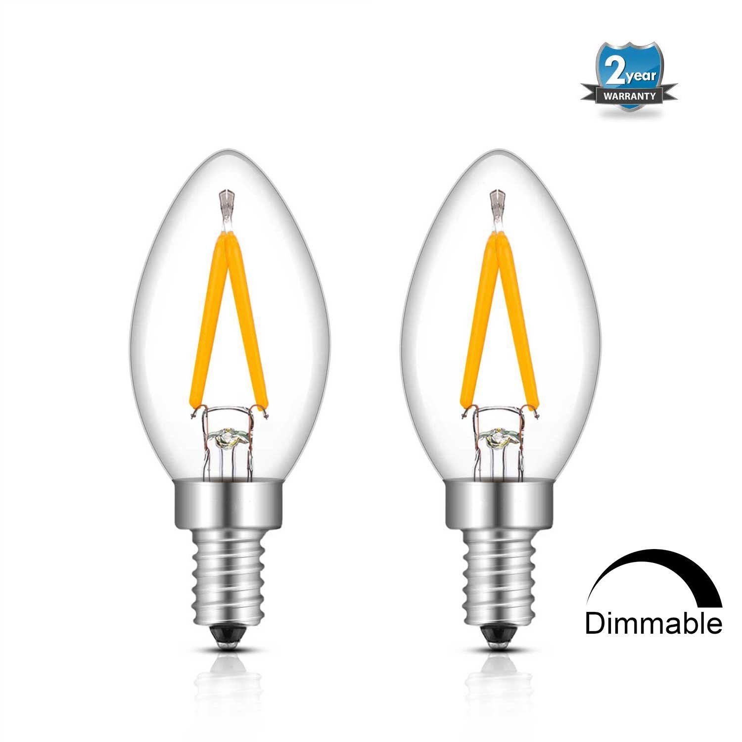 1W Dimmable LED Filament C7 Night Light Bulb, 2700K Warm White 150LM ...