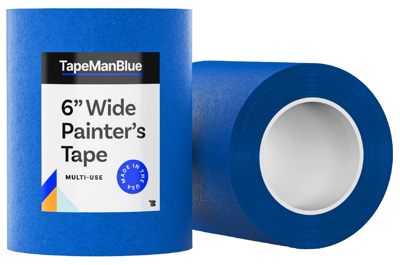 Wide Painters Tape 6 inch x 60 yds, Made in USA, Extra Wide Masking ...