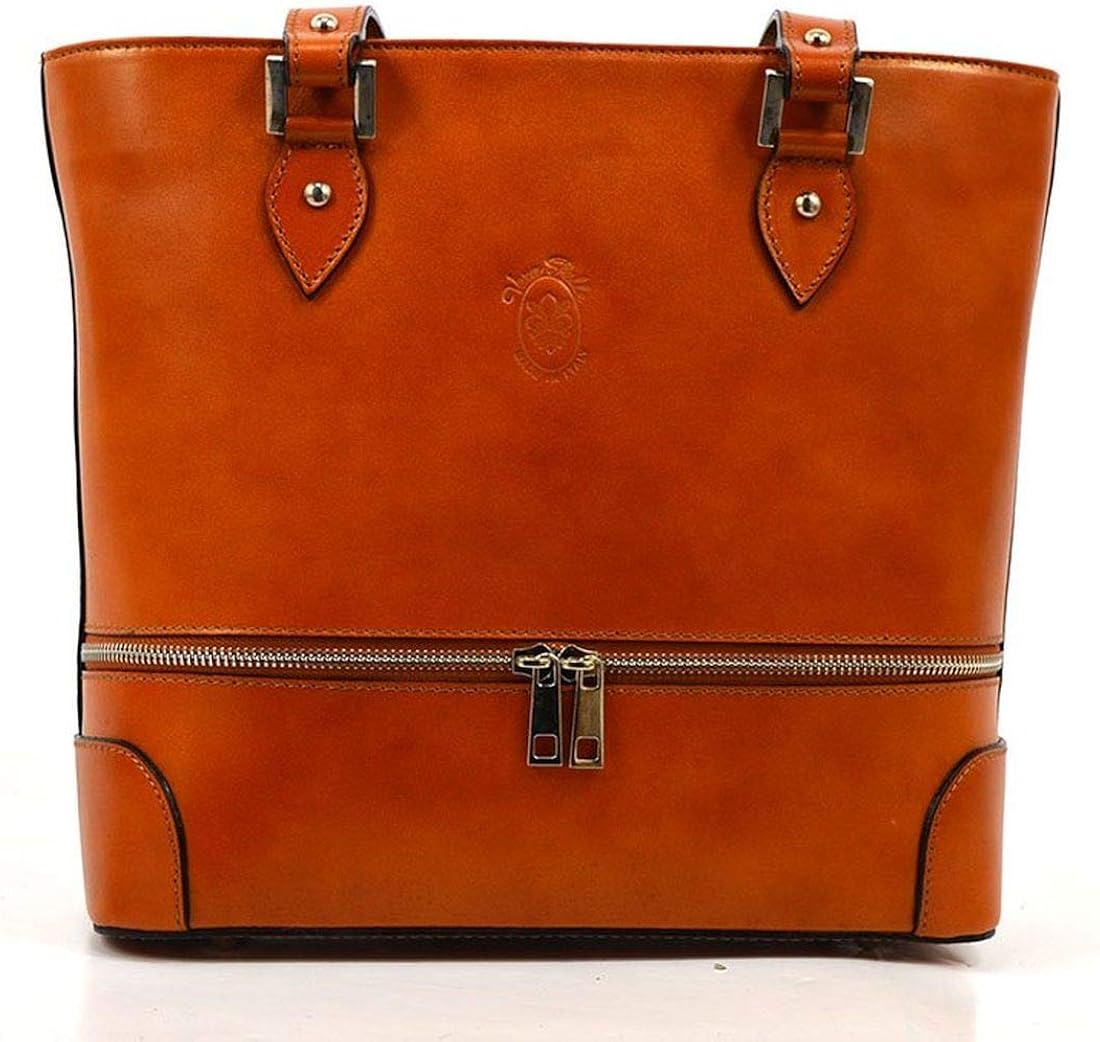 Original italienische Damen Handtasche aus Naturleder mit dekorativem ...