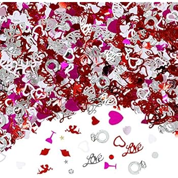 Amazon.com: Juvale Wooden Love Heart Table Scatter Confetti for ...