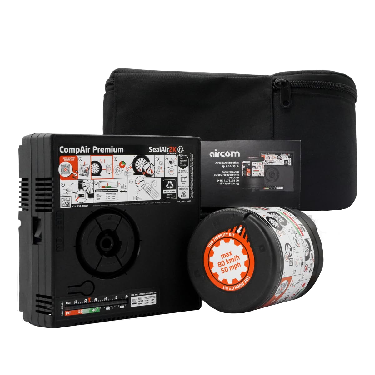 Mua Sealair2k Automobile Tire Mobility Kit by Aircom, Emergency Tire Puncture Repair ...