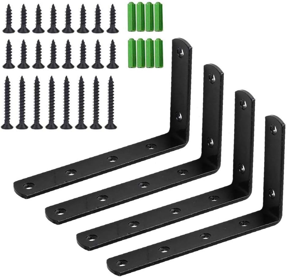 Gobesty Regalträger Winkel Halterung Edelstahl schwarz, 4 Stück ...